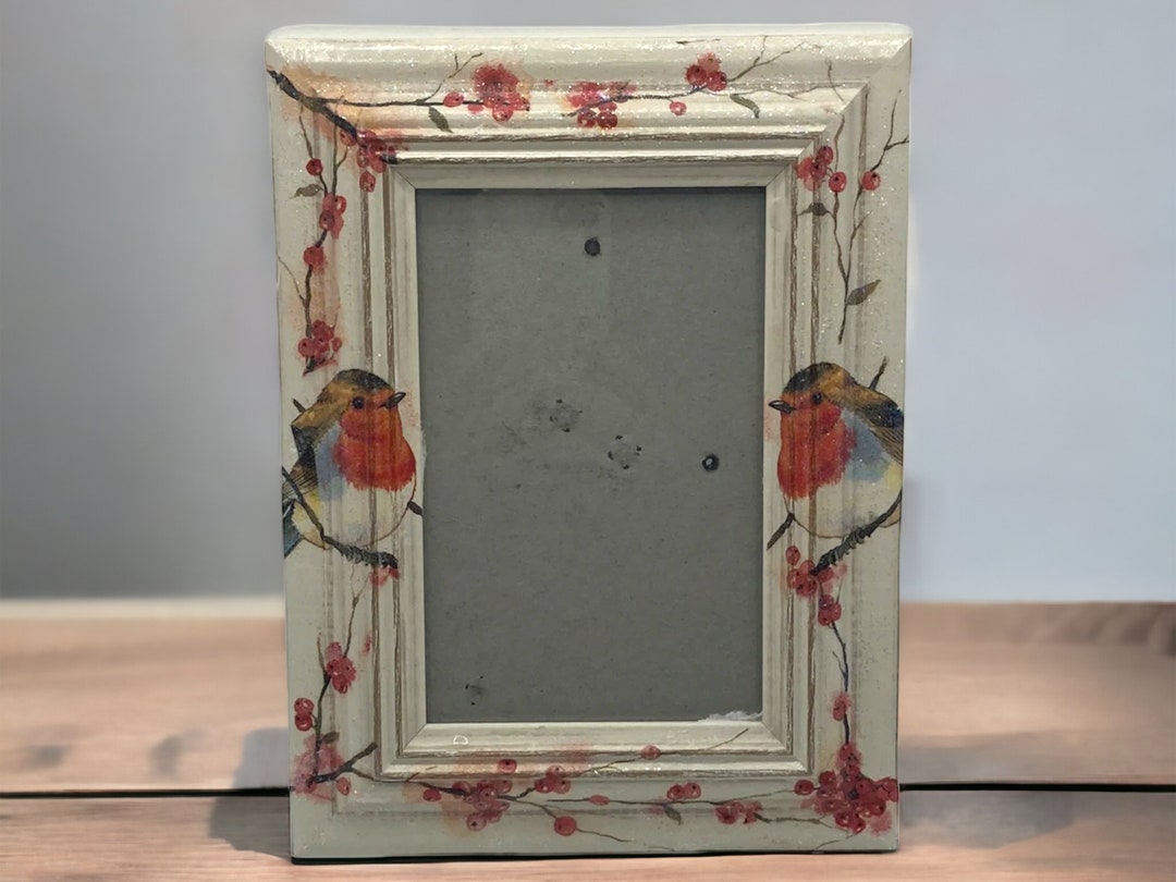 Vintage Robin Photo Frame Rustic Bird Design for 4x6 - Etsy