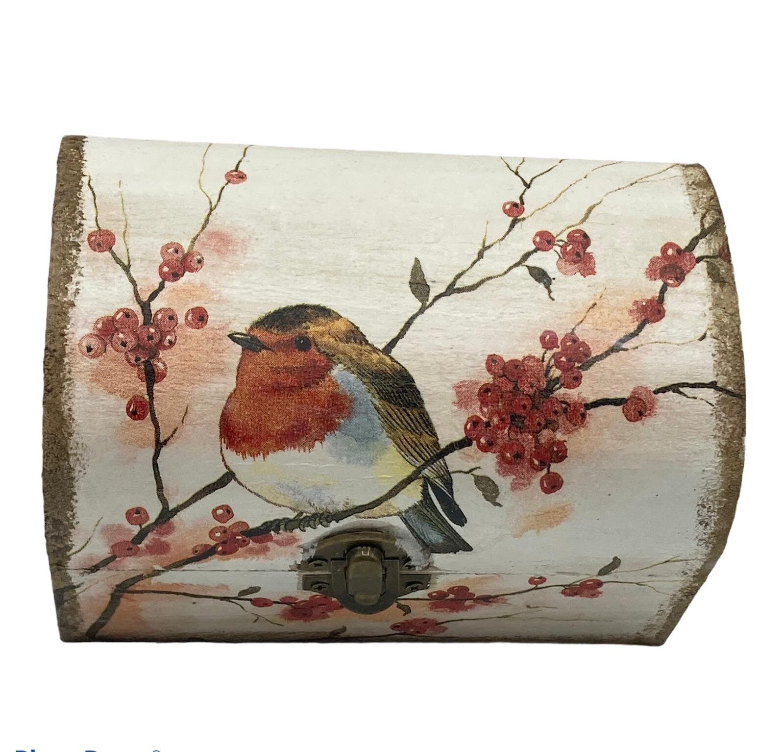 Wooden Robin Jewellery Box Wooden Robin & Berries Wooden - Etsy UK