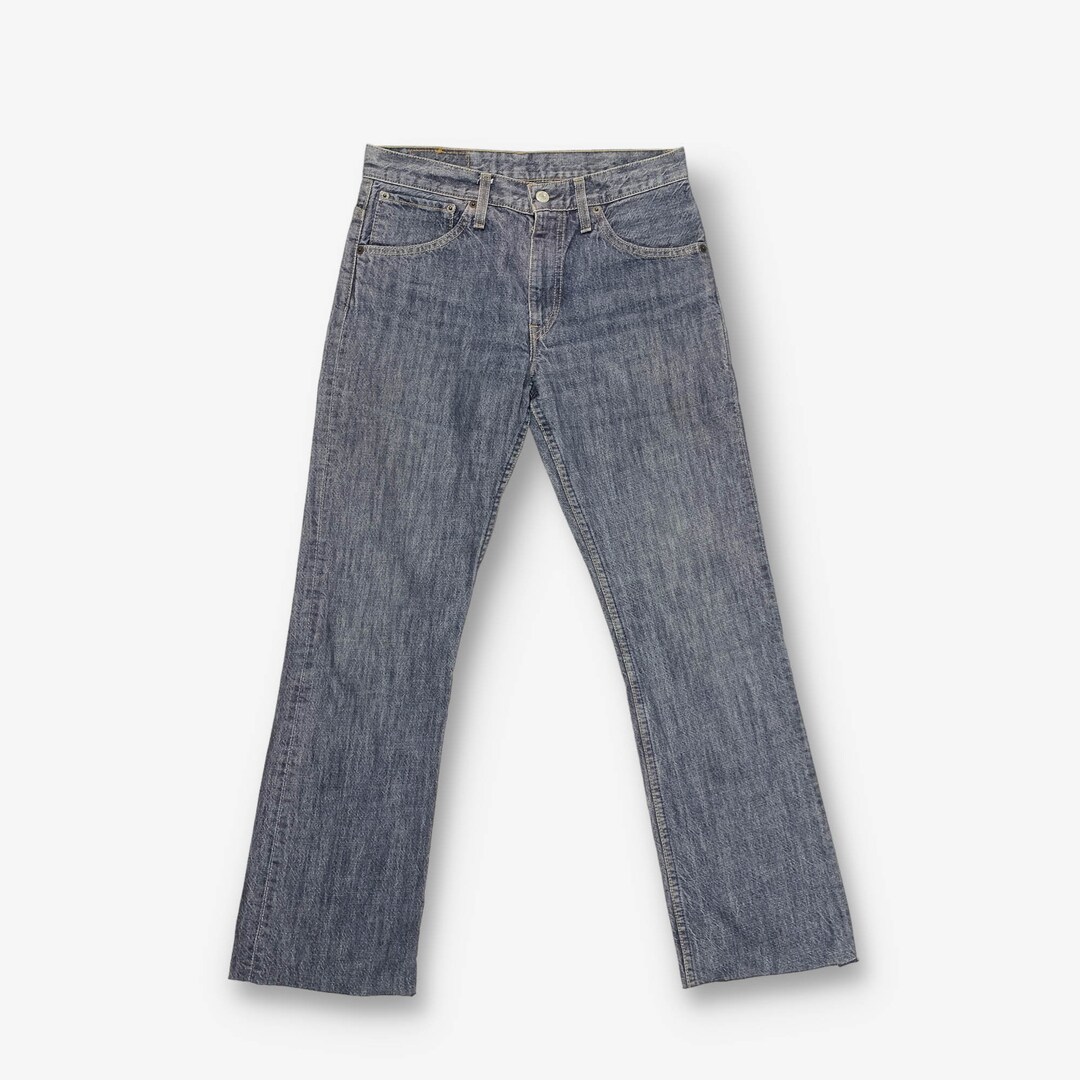 Vintage Levi's 507 Raw Hem Bootcut Jeans Grey Blue W30 L30 - Etsy
