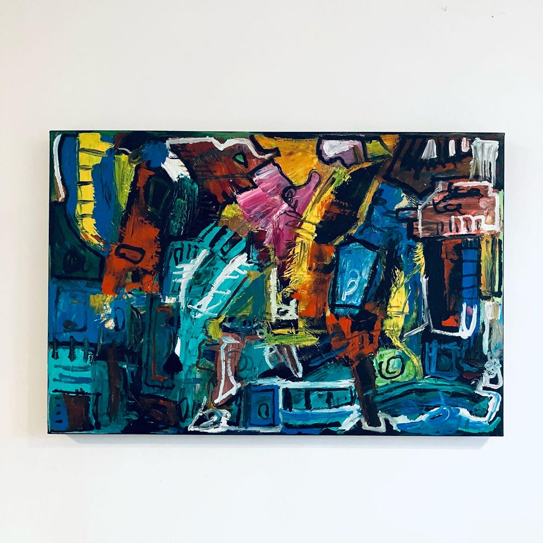 Lorna Allen Original Abstract Oil Painting on Deep Canvas Signed ...