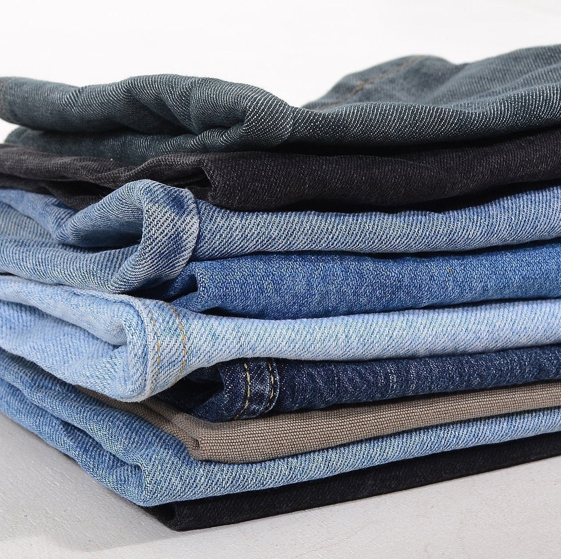Denim Scrap Legs, Fabric & Textile Customisation Mixed Denim Offcuts ...