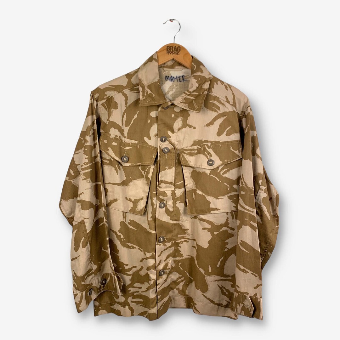 Vintage British Military Camouflage Army Desert Shirt/jacket Beige ...