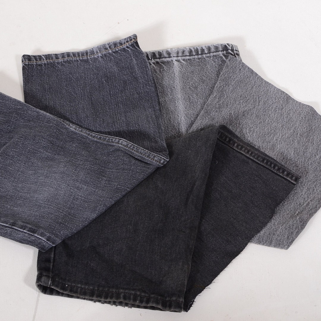 Denim Scrap Legs, Fabric & Textile Customisation GREYS / CHARCOAL - Etsy