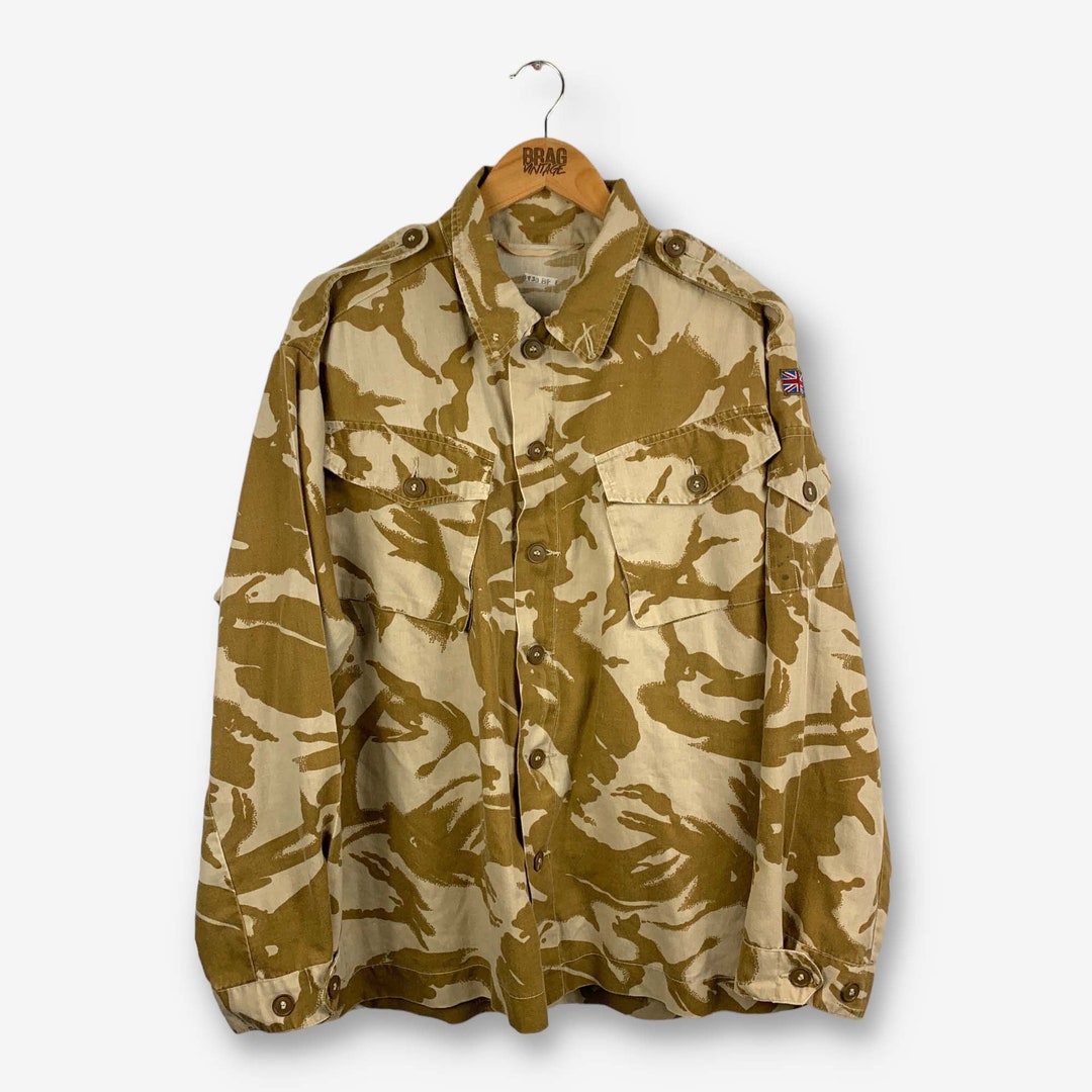 Vintage British Military Camouflage Army Desert Shirt/jacket Beige ...