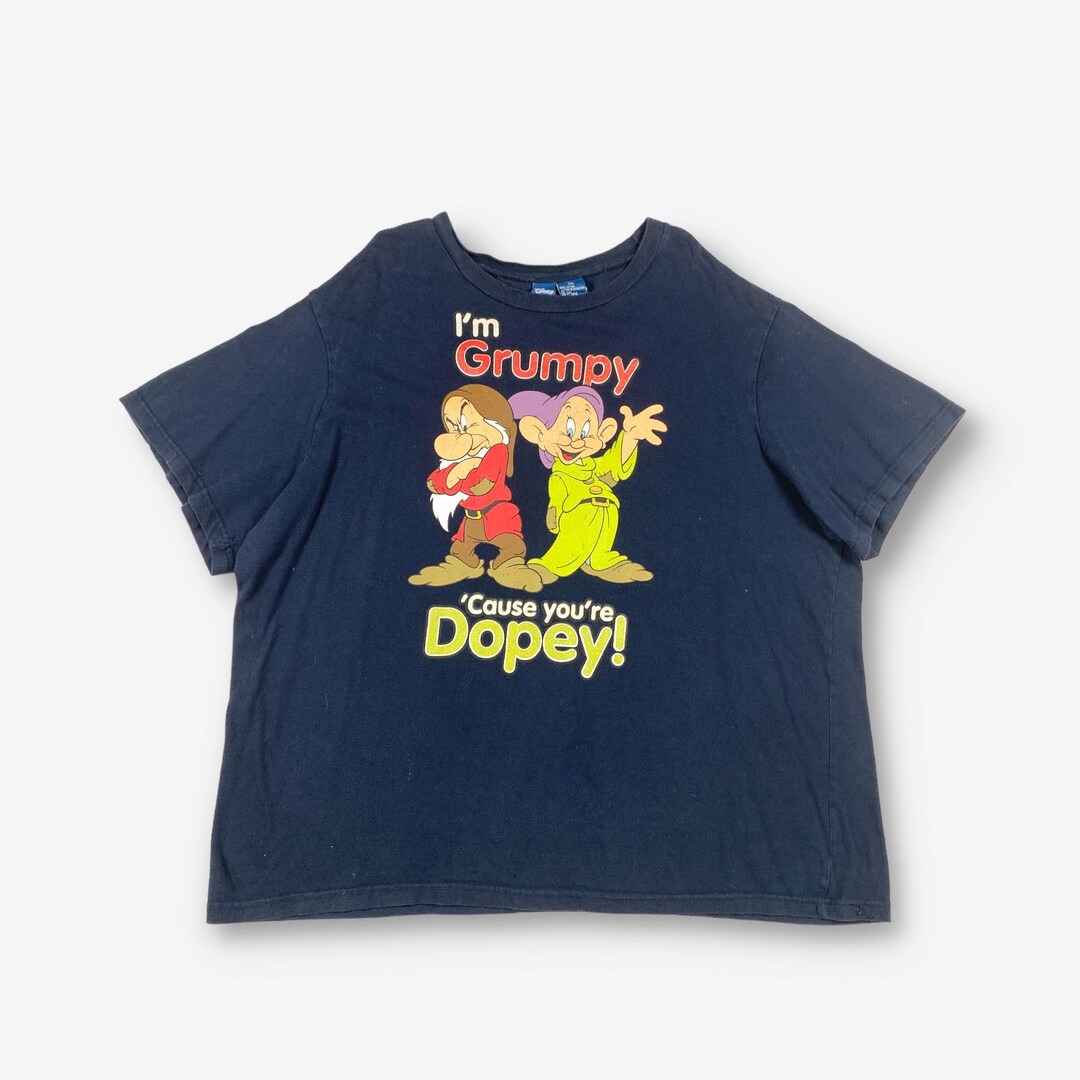 Vintage Disney Grump & Dopey Graphic T-shirt Navy Blue 3XL - Etsy