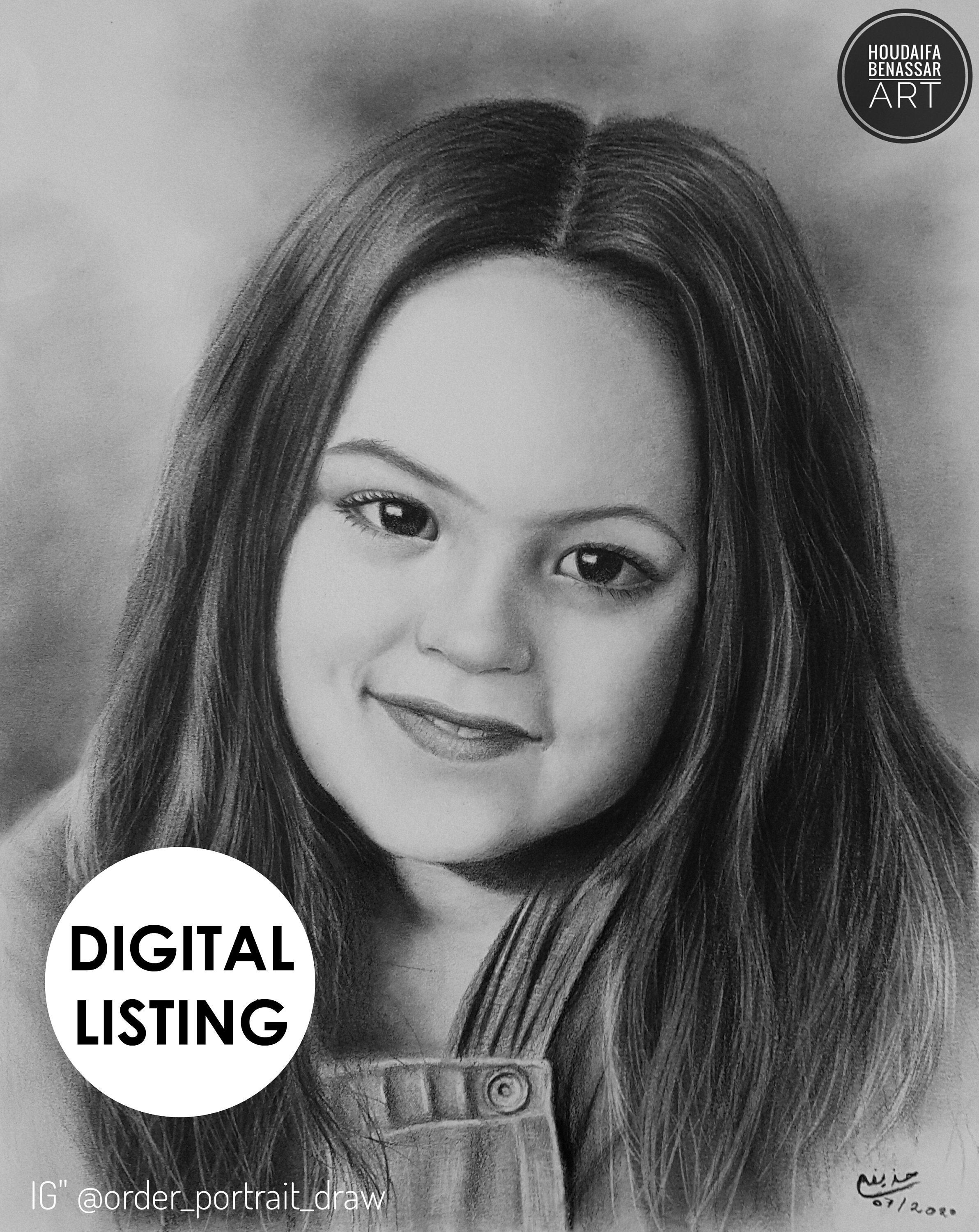 Printable Custom Portrait From Photo, Commission, Personalized Portrait ...