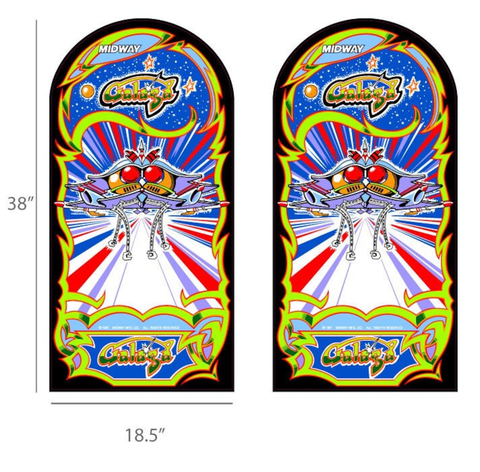 Galaga Arcade Graphics / Original Size / Side Decals - Etsy