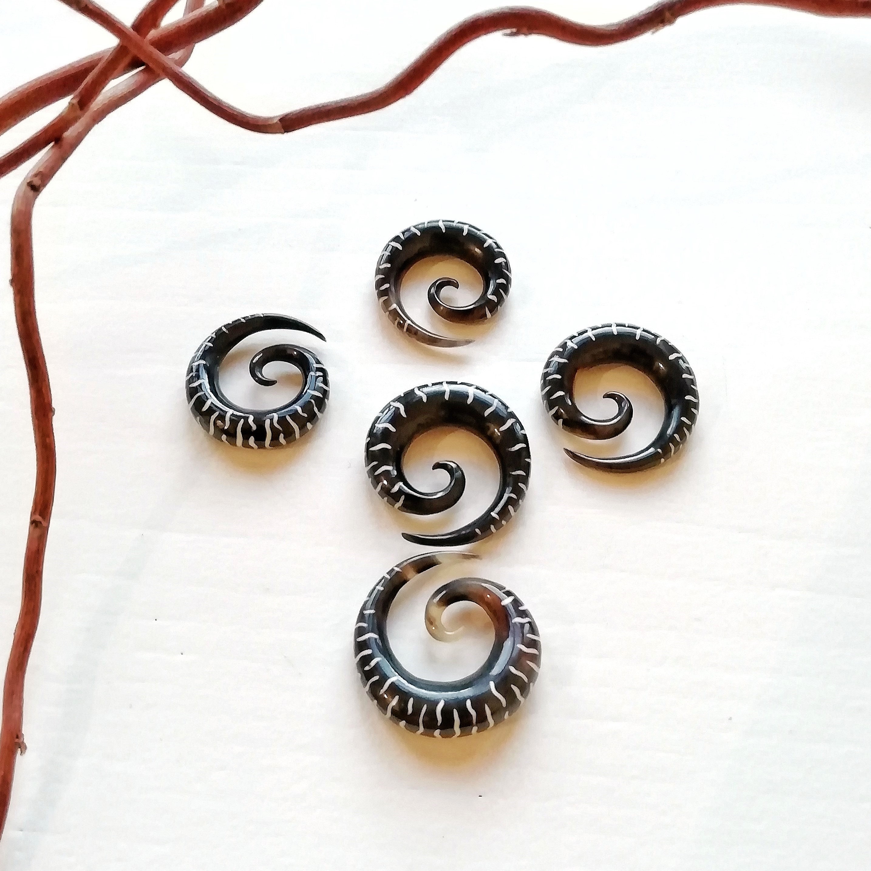 Natural Wood Horn Bone Piercings Hand Carved 78mm Diameter - Etsy UK