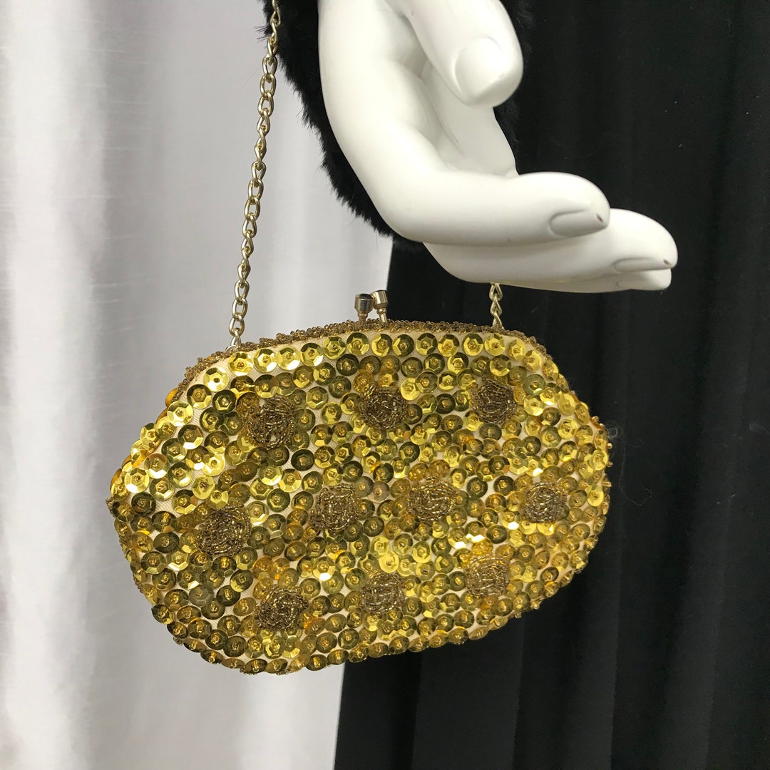 Small Vintage Gold-colored Handbag - Etsy UK