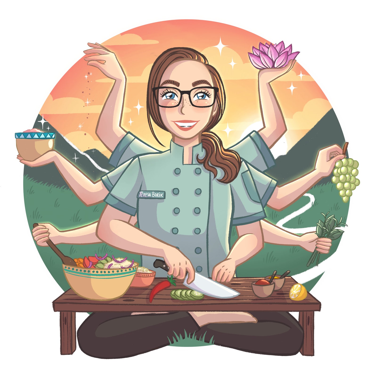 Chef Avatar Portrait Pastry Chef Custom Gift Restaurant - Etsy