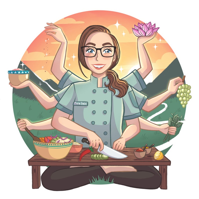 Chef Avatar Portrait, Pastry Chef Custom Gift, Restaurant Logo, Cake ...