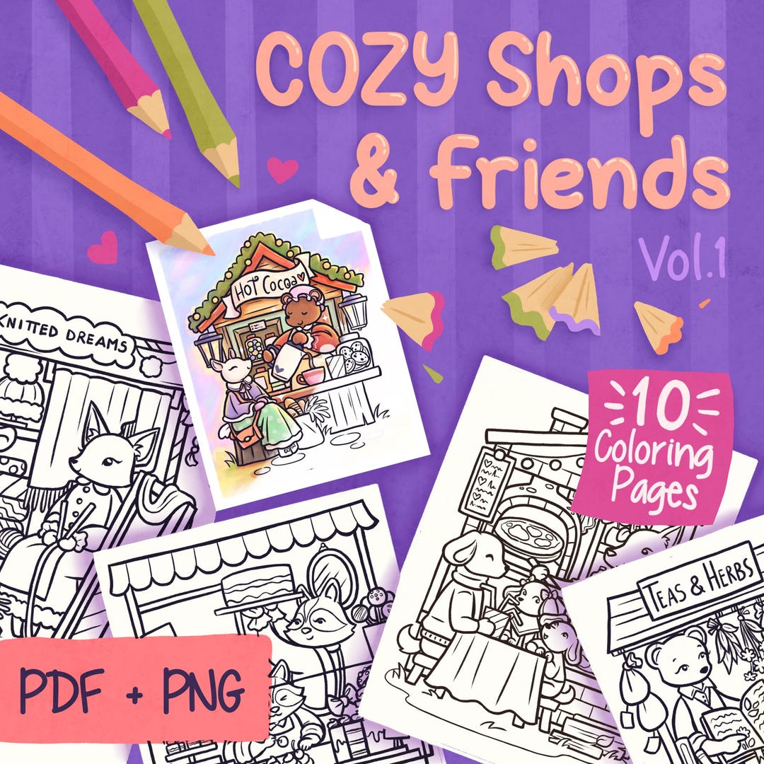 Cozy Shops & Friends: Cute Market Stands and Adorable Animal Characters ...