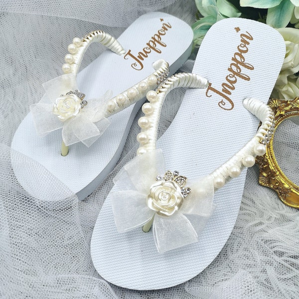 Pearl Flip Flops - Etsy