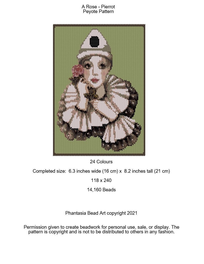 Pierrot Rose Peyote Pattern - Etsy