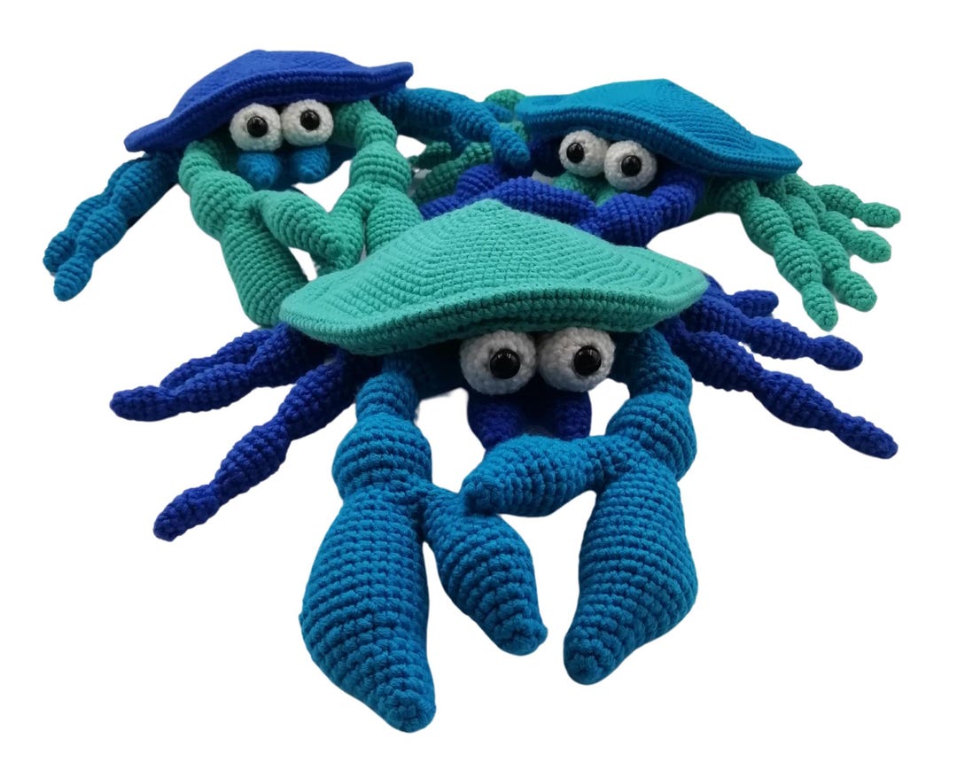 Amigurumi Blue Crabs ,handmade Crab Toys, Cute Animals Amigurumi ...