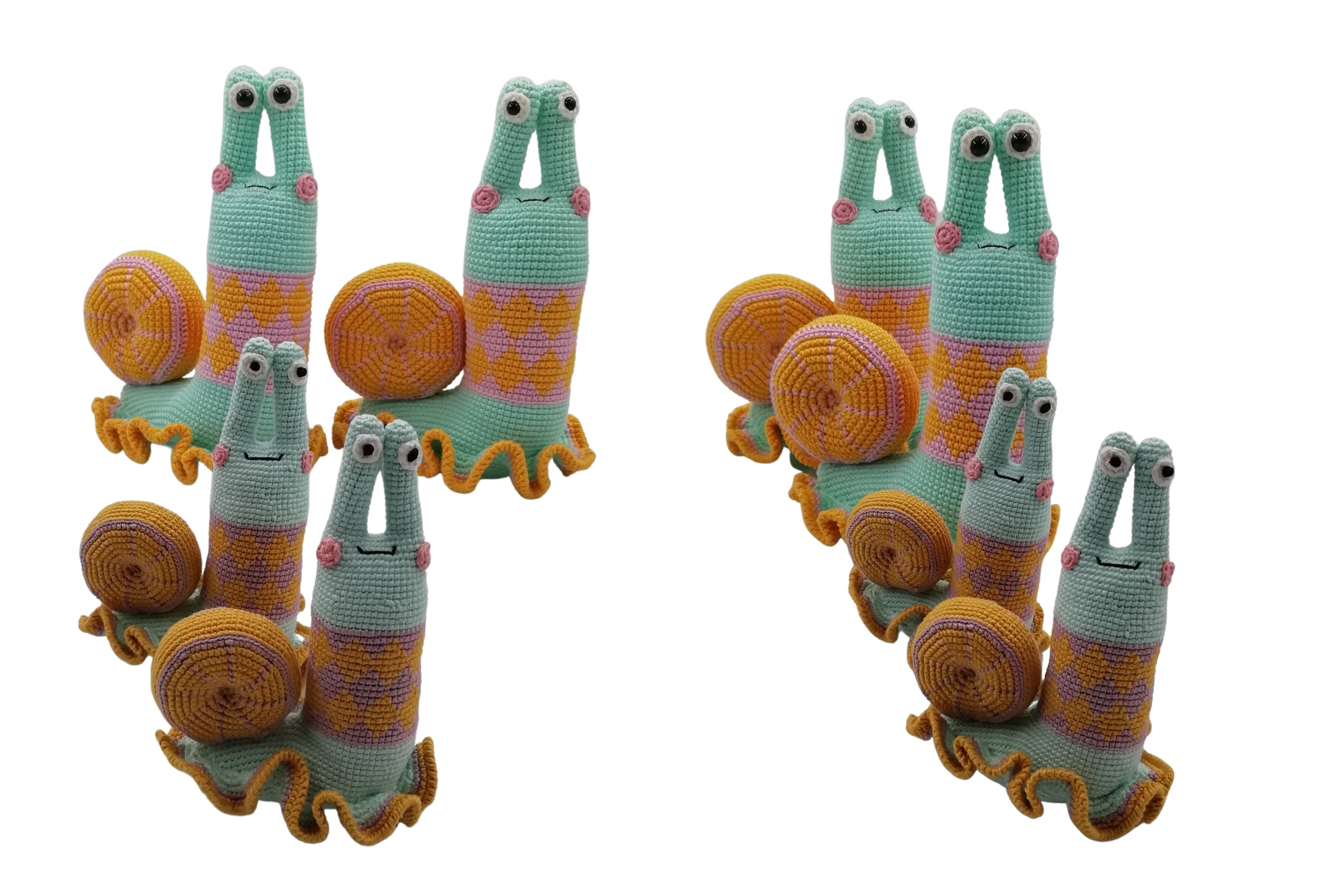 Snails of Two Sizes,amigurumi Snail Toy,miniature Snail Doll,two in One ...