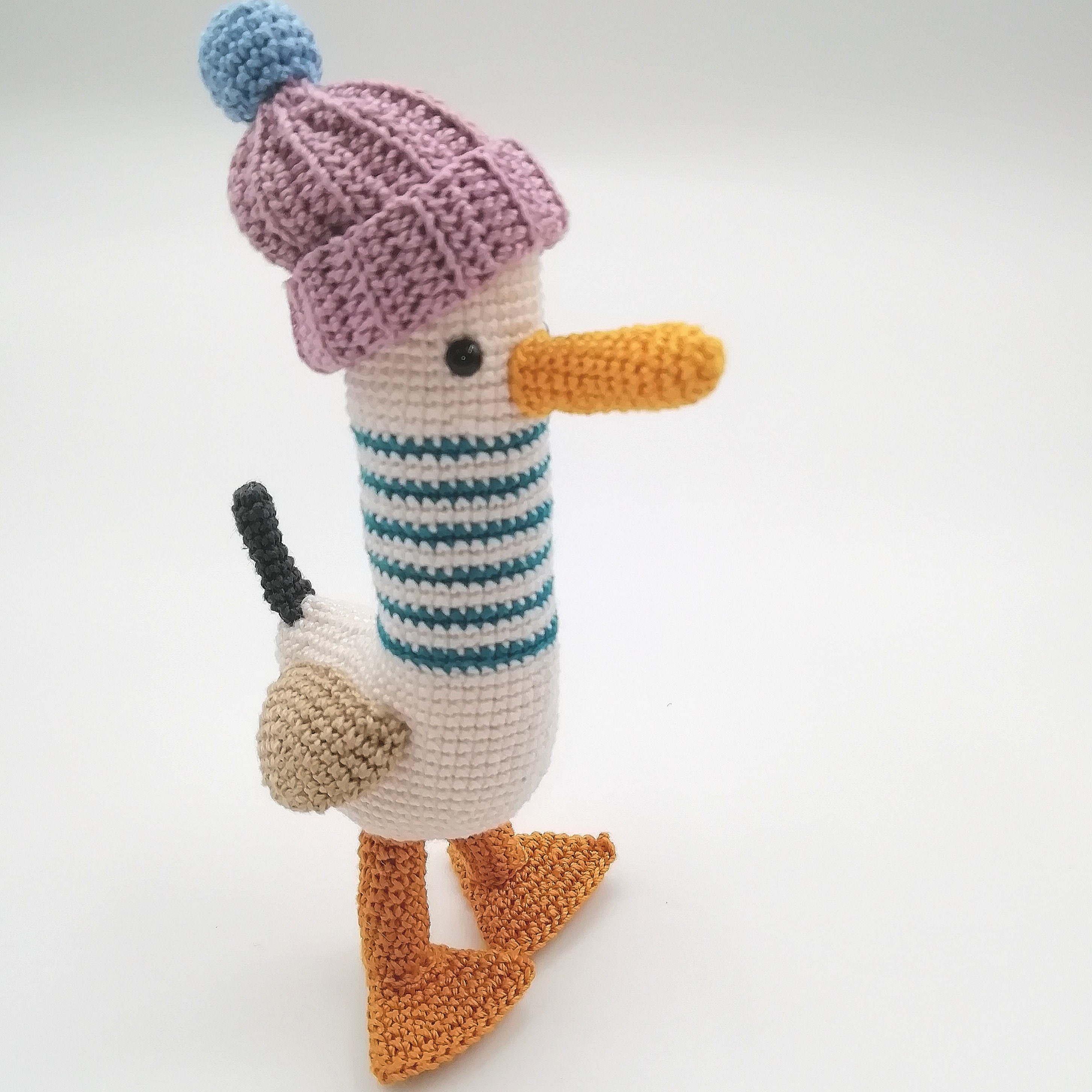 Miniature Seagull Toy, Handmade Animal Gift, Cute Amigurumi Collection ...
