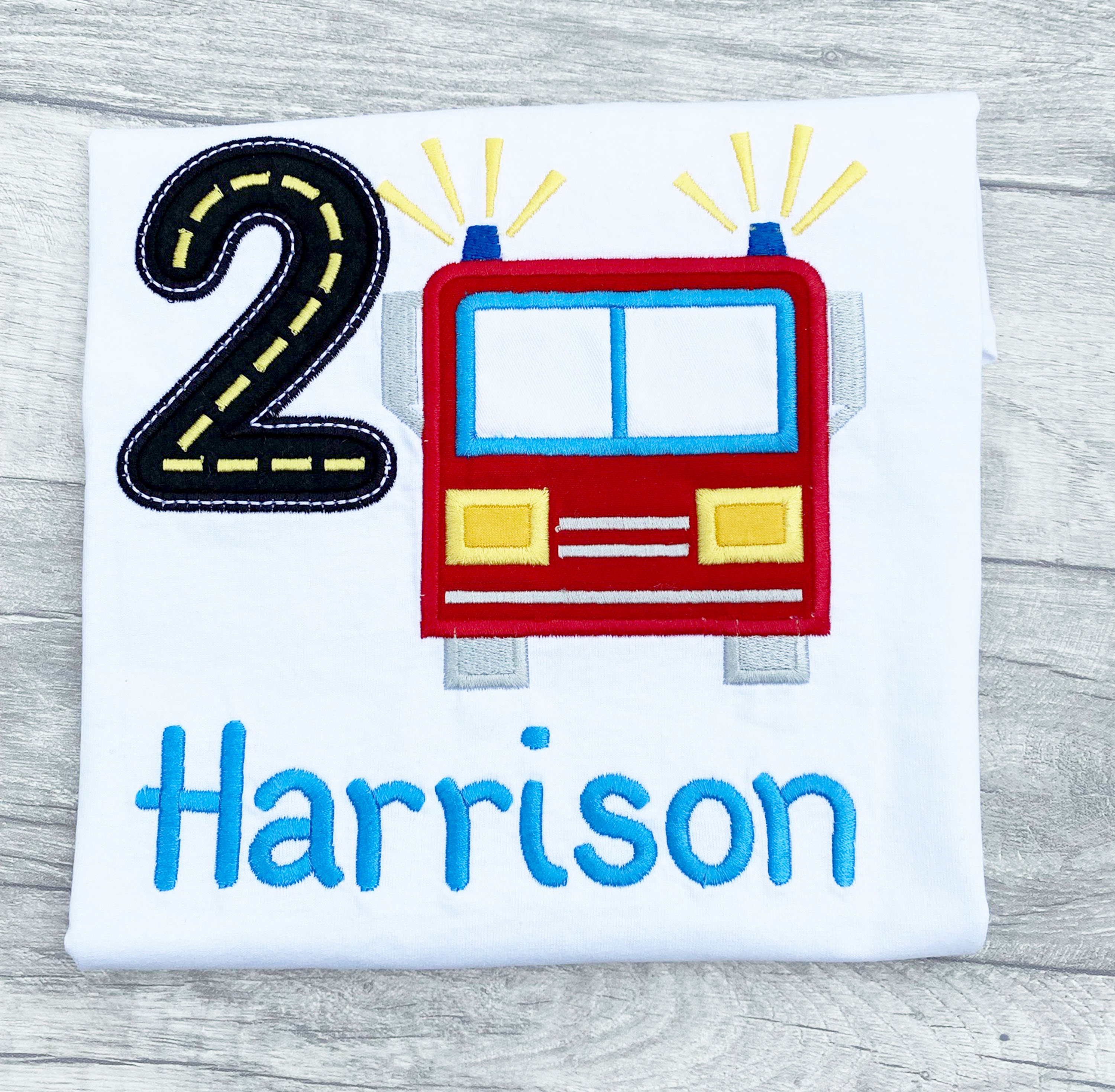 Red Fire Engine Personalised Kids T-shirt Red Fire Engine - Etsy UK