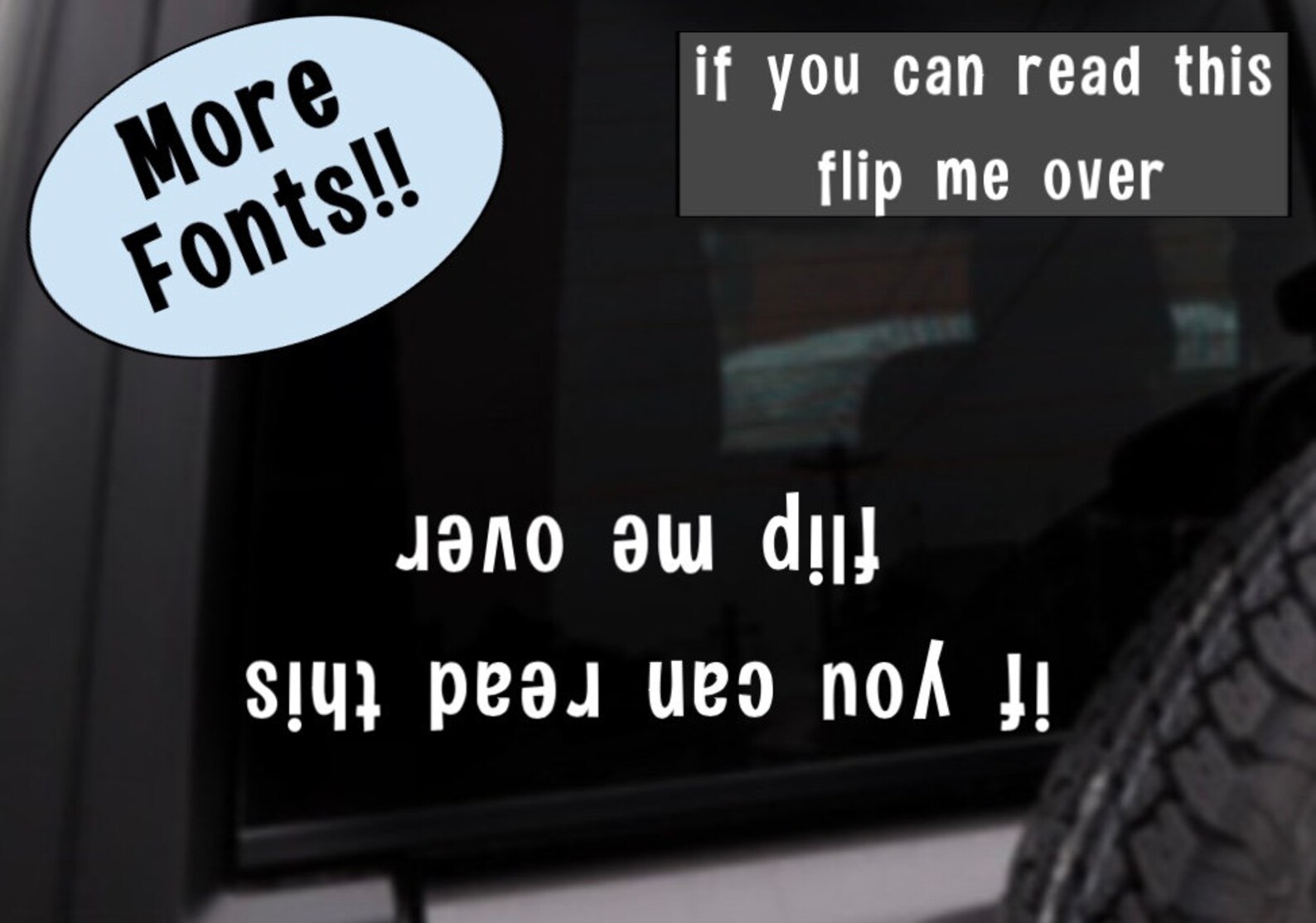 If You Can Read This Flip Me Over Car Decal Personalized - Etsy