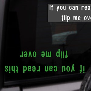 If You Can Read This Flip Me Over Car Decal, Personalized Vinyl Sticker ...