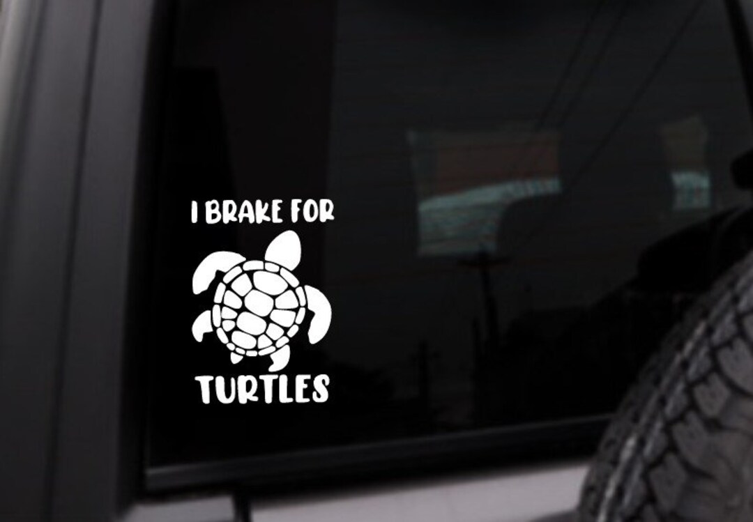I Brake for Turtles Car Decal, Vinyl Sticker, Custom Color Decal ...