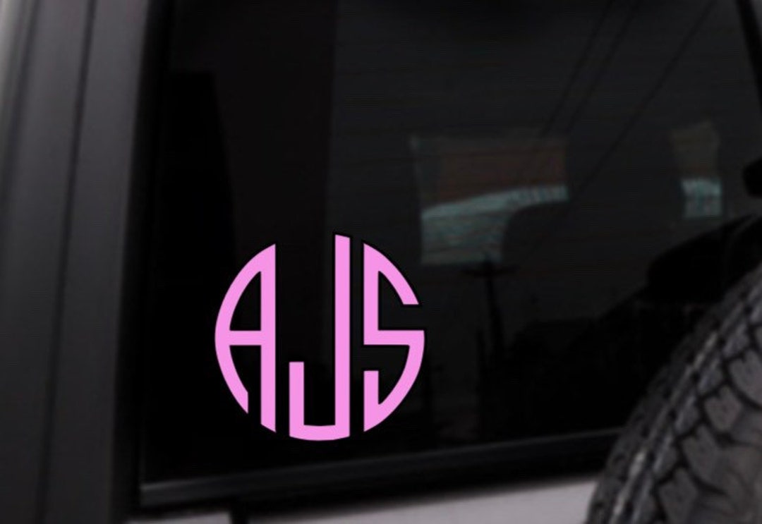 Monogram Initial Car Decal, Personalized Vinyl Sticker, Custom Color ...
