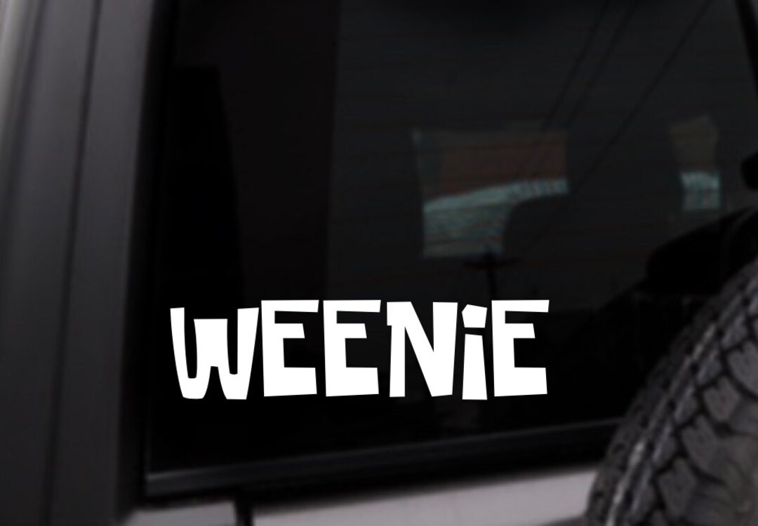 Weenie Car Decal, Personalized Vinyl Sticker, Custom Color Decal ...