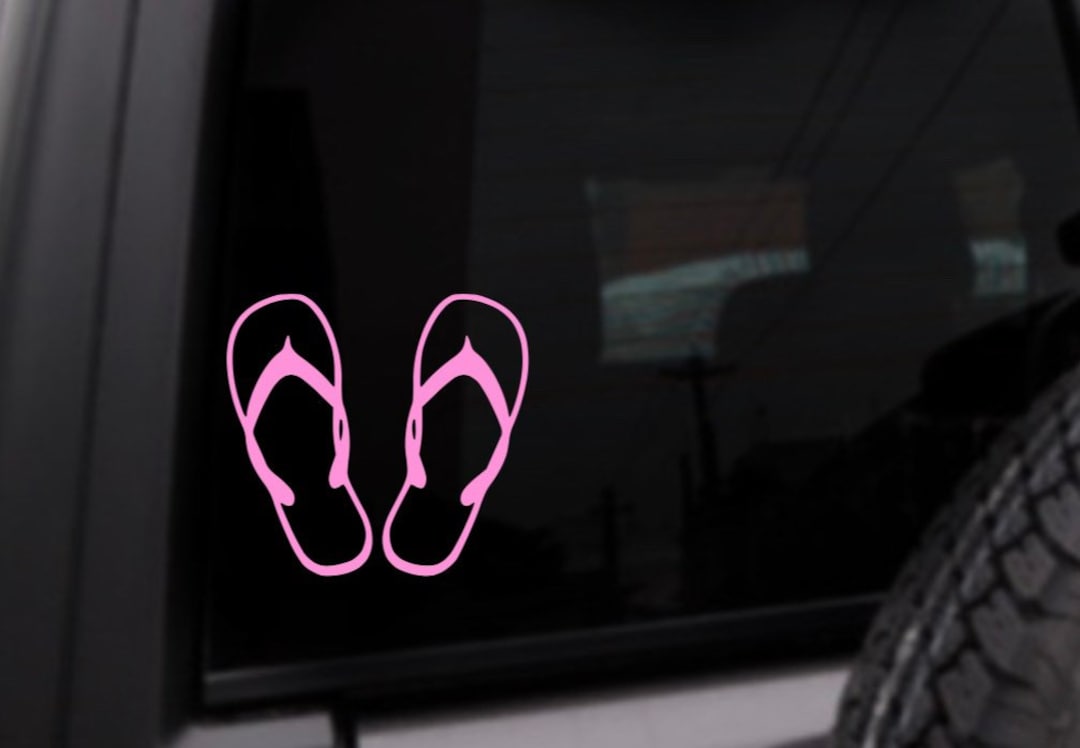 Flip Flops, Beach, Car Decal, Laptop, Hydroflask, Vinyl Sticker, Custom ...