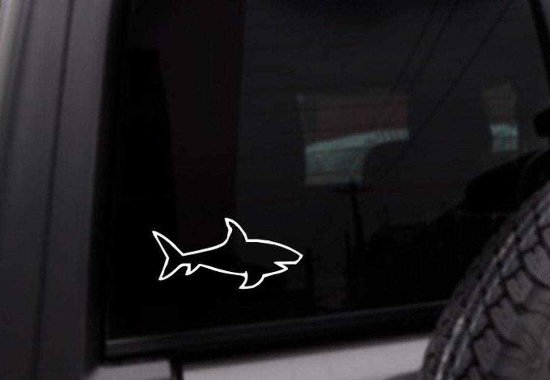 Shark Car Decal, Vinyl Sticker, Custom Color Decal, Great White Shark ...