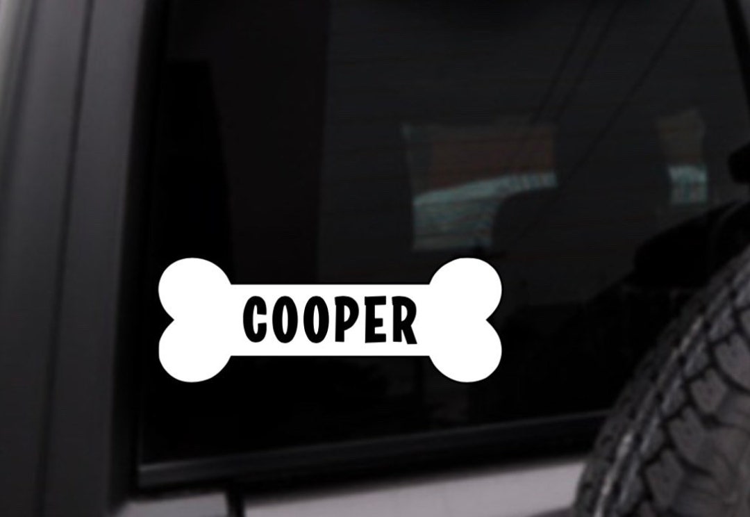 Dog Name Bone Car Decal, Puppy, Hydroflask Sticker, Vinyl Sticker ...