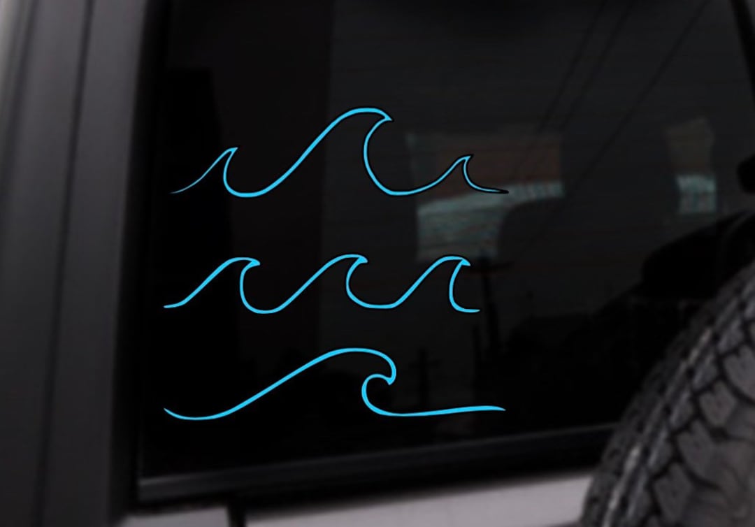 Ocean Wave Car Decal, Personalized Vinyl Sticker, Custom Color Decal - Etsy