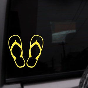 Flip Flops, Beach, Car Decal, Laptop, Hydroflask, Vinyl Sticker, Custom ...