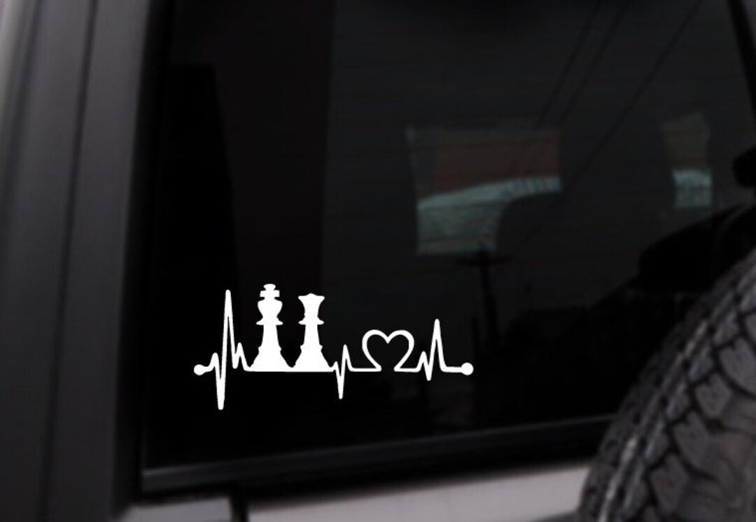 Chess Heartbeat Decal, Funny Car Decal, Personalized Sticker, Custom ...