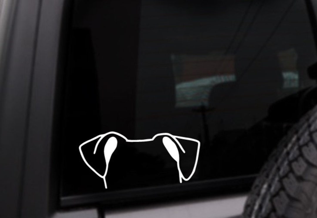 Dog Ears Decal, Funny Car Decal, Personalized Sticker, Custom Color ...
