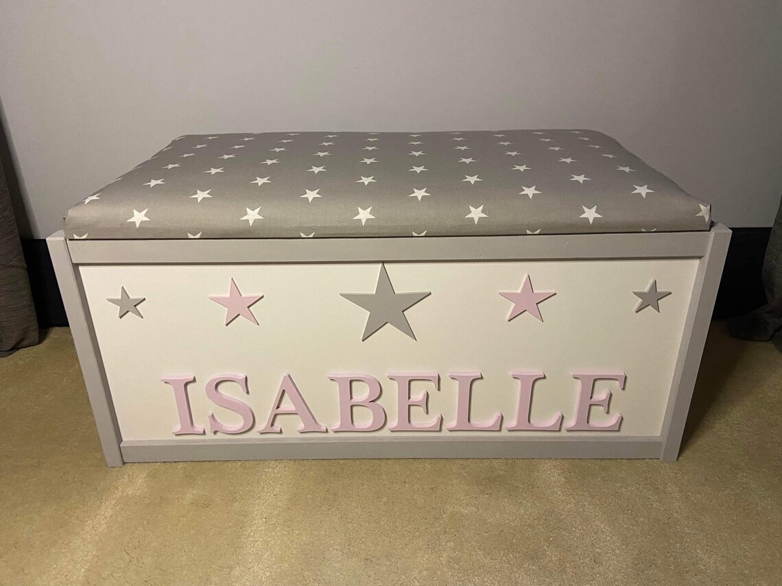 Personalised Toy Box With Safety Gas Strut. | Etsy