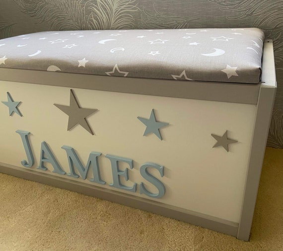 Personalised Toy Box With Safety Gas Strut. - Etsy
