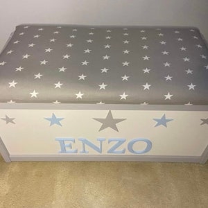 Personalised Toy Box With Hinged Lid and Safety Piston Ideal Gift - Etsy