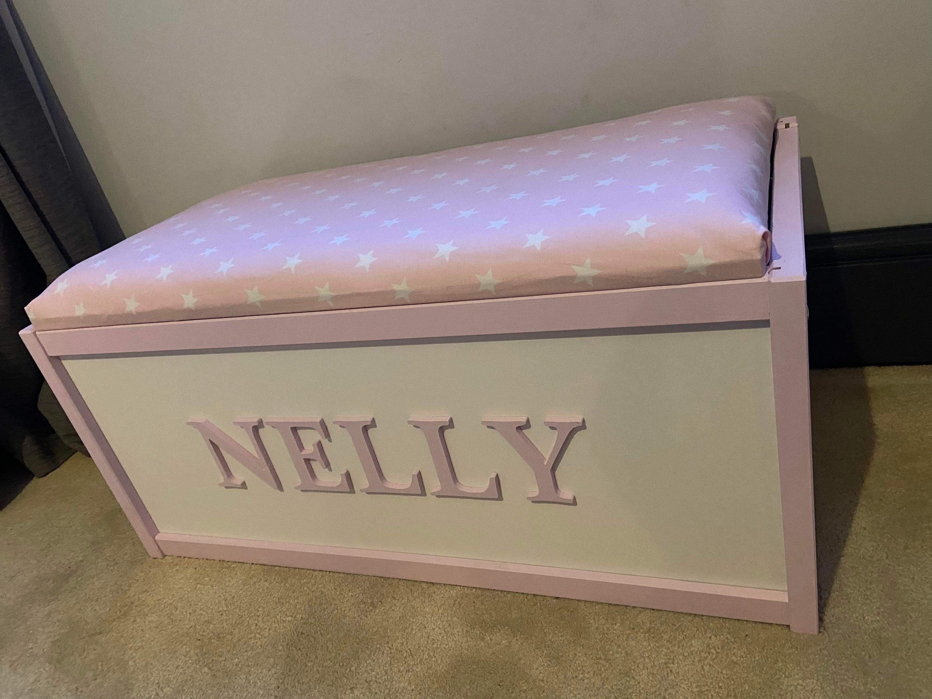 Personalised Toy Box With Safety Gas Strut. - Etsy