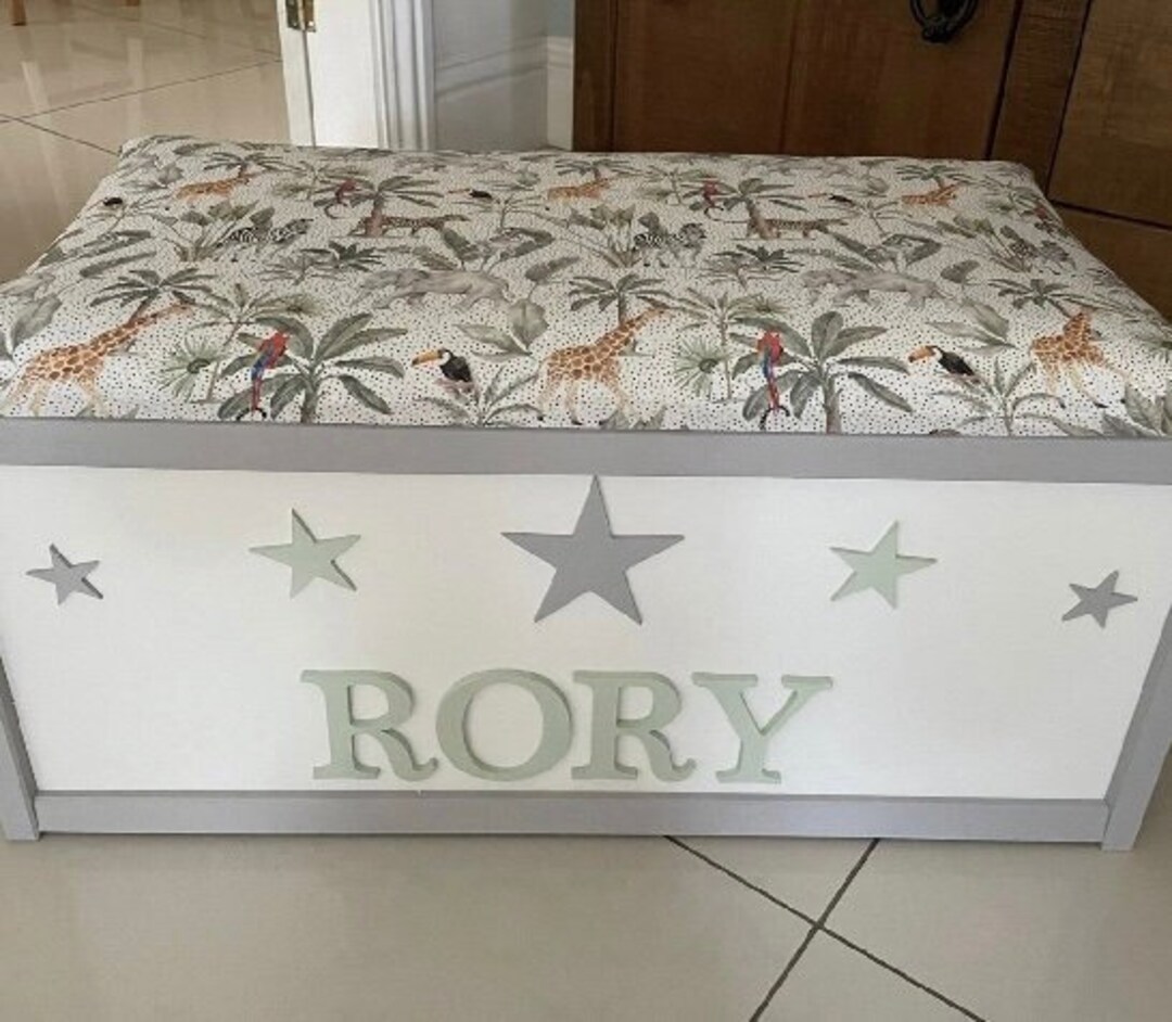 Personalised Toy Box With Hinged Lid and Safety Piston Ideal Gift - Etsy