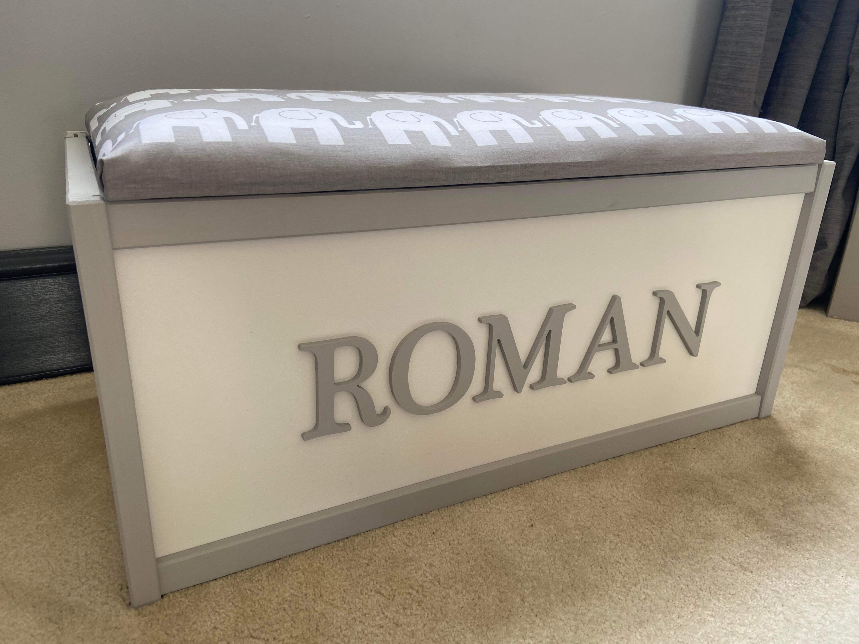 Personalised Toy Box With Safety Gas Strut. - Etsy