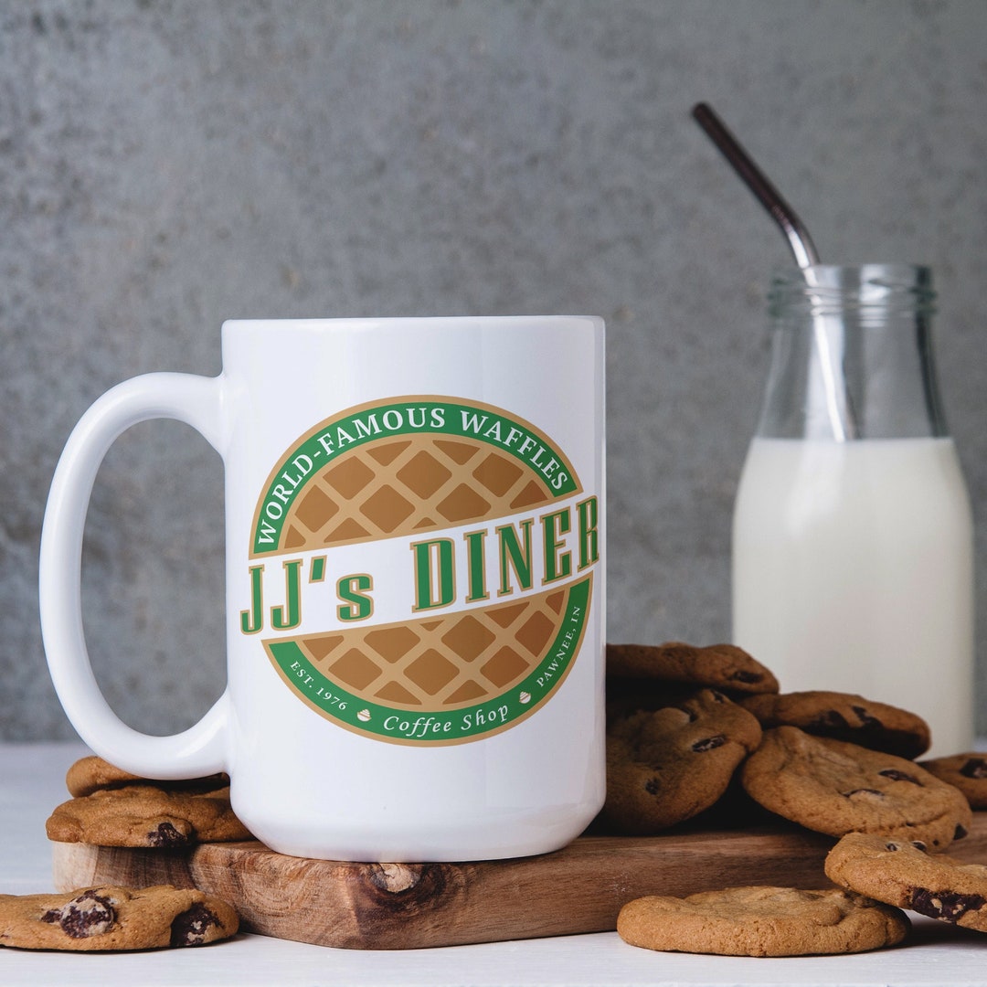 Jj's DINER Waffles Coffee Mug Leslie Knope - Parks and Recreation - Etsy