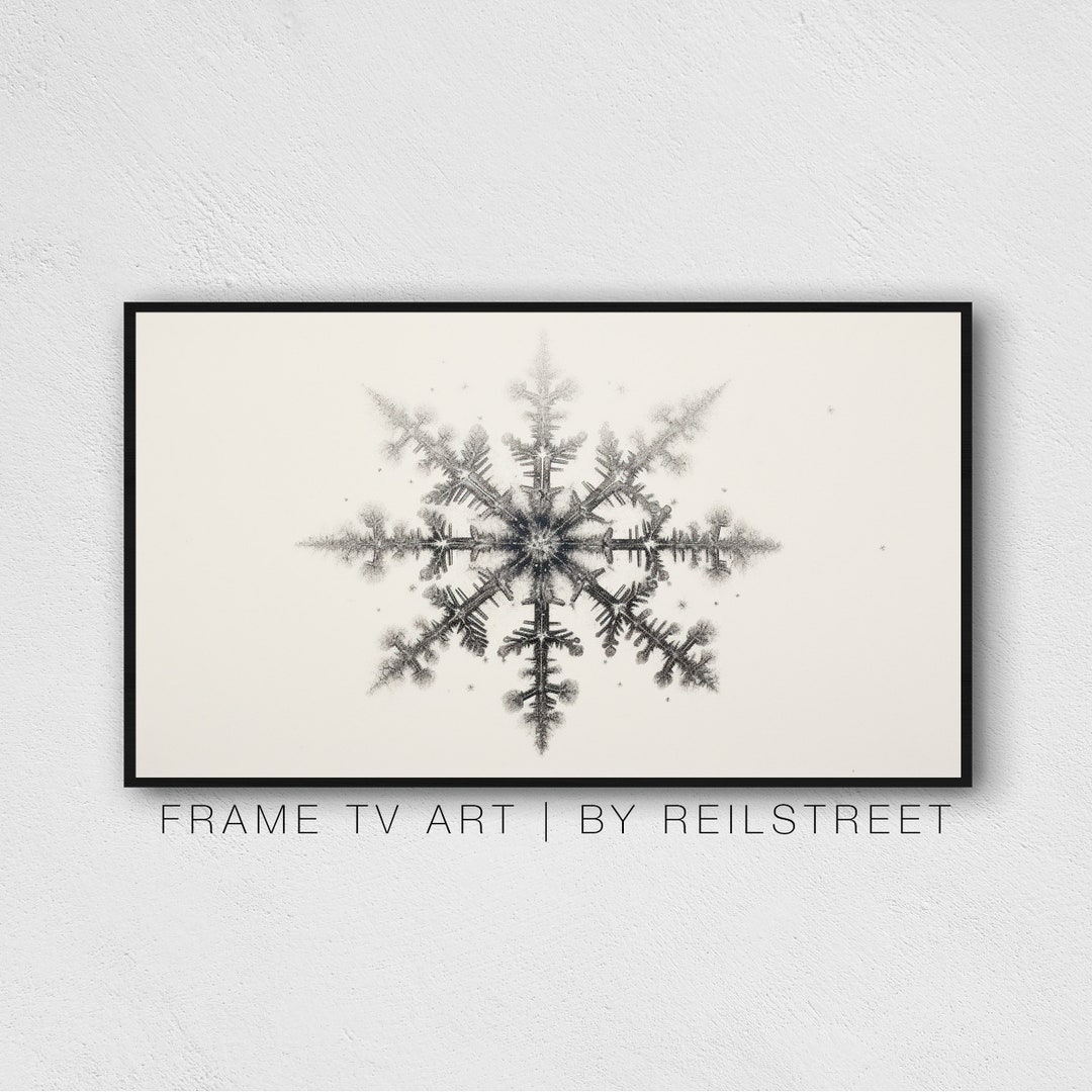 Samsung the Frame Tv Art, Black Snowflake, Christmas Winter Print ...