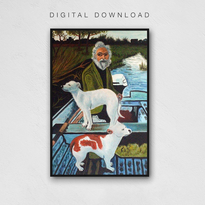 Old Man and Dog Print - Etsy