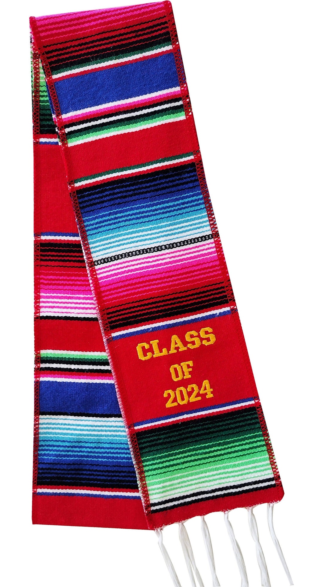Class of 2024 Mexican Graduation Stole, Red Hispanic Graduation Serape ...