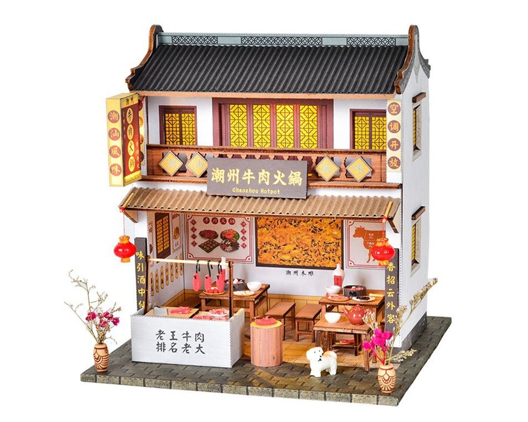 DIY Miniature House Kit Restaurant Cutebee DIY Dollhouse Cutebee - Etsy