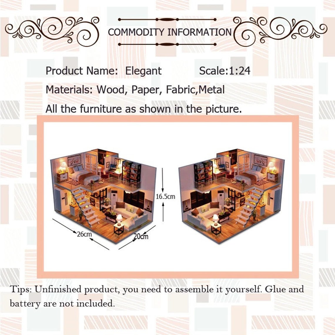 Diy Miniature House Kit Cutebee Diy Dollhouse Cutebee M13a Etsy