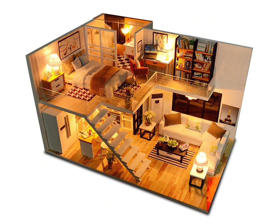 Diy Miniature House Kit Cutebee Diy Dollhouse Cutebee M13a Etsy