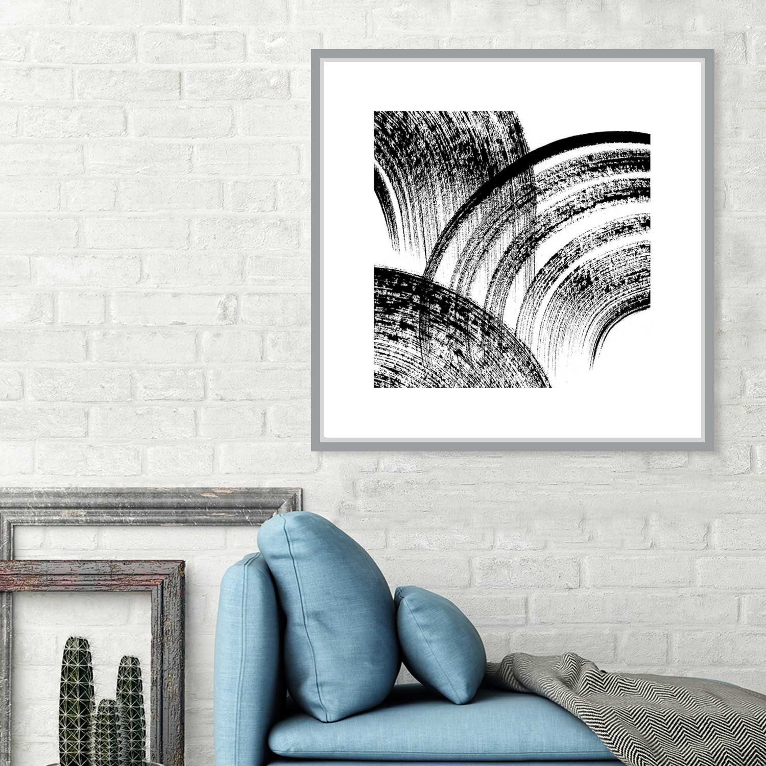Modern Abstract Zen Brush Wall Art Painting, Black Ink Strokes ...