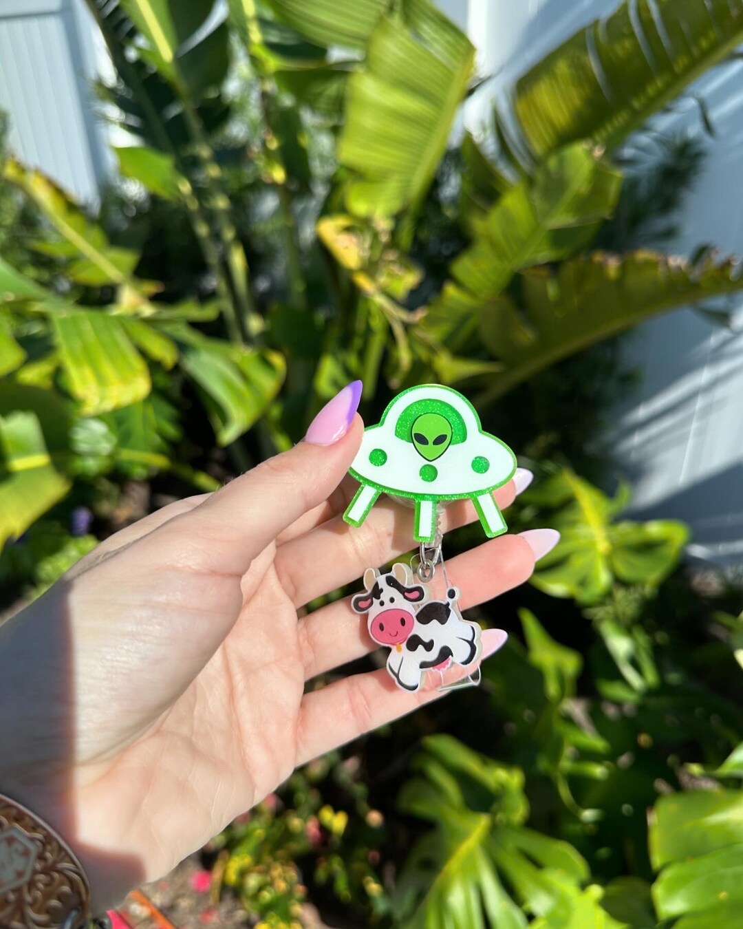 Alien and Cow, Nurse, Badge Reel, ID Holder, Nurse Badge Holder, Glow ...