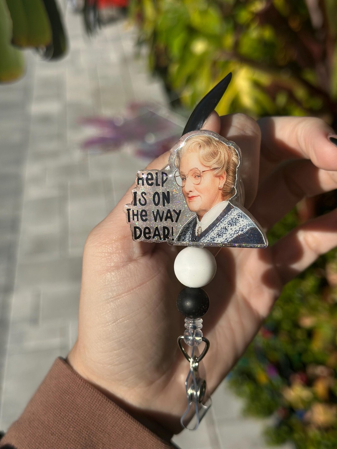 Help is on the Way Dear! Mrs. Doubtfire, Badge Reel, ID Holder, Nurse ...